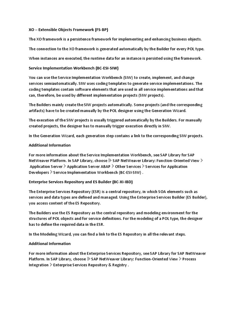 XO - Extensible Objects Framework (FS-BP) | PDF