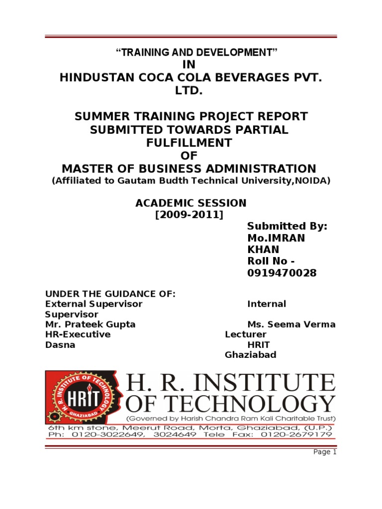 Coca Cola Training & Development | PDF | Coca Cola | Soft Drink