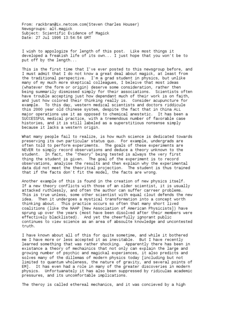 Scientific Evidence of Magick | PDF | Luminiferous Aether | Light