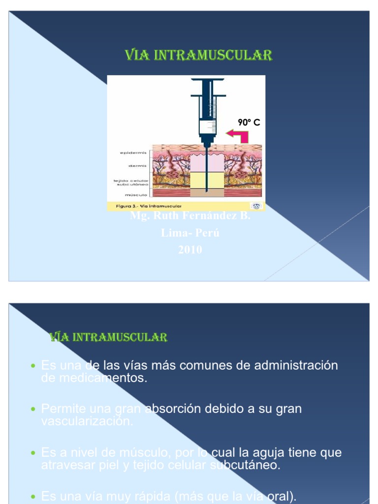 Via Intramuscular | PDF | Inyección (medicina) | Medicamentos con receta