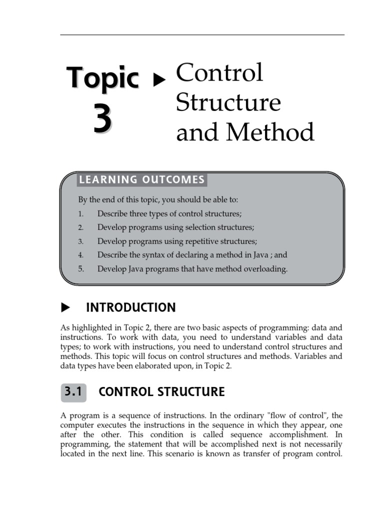 Java Control Structures And Methods Explained Pdf Control Flow