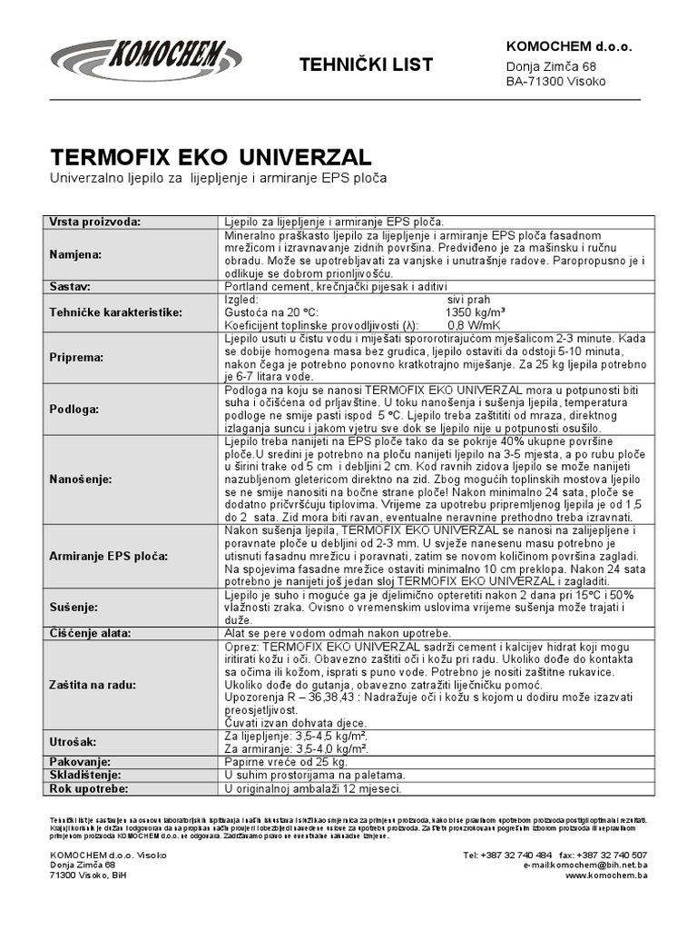 Tds - Termofix Eko Univerzal | PDF