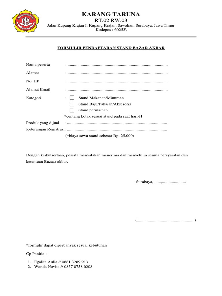 Formulir Pendaftaran | PDF