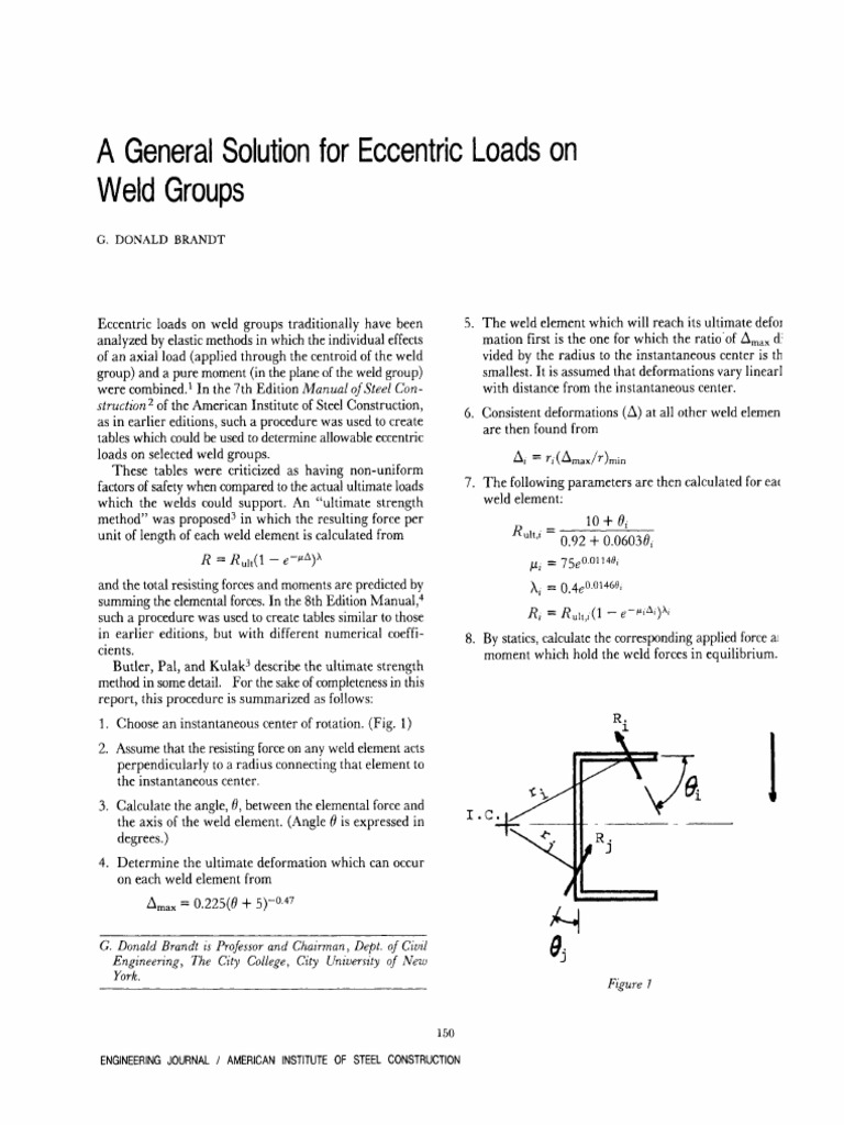 General Solution Eccentric Loads Weld Groups PDF | PDF | Force | Euclidean Vector