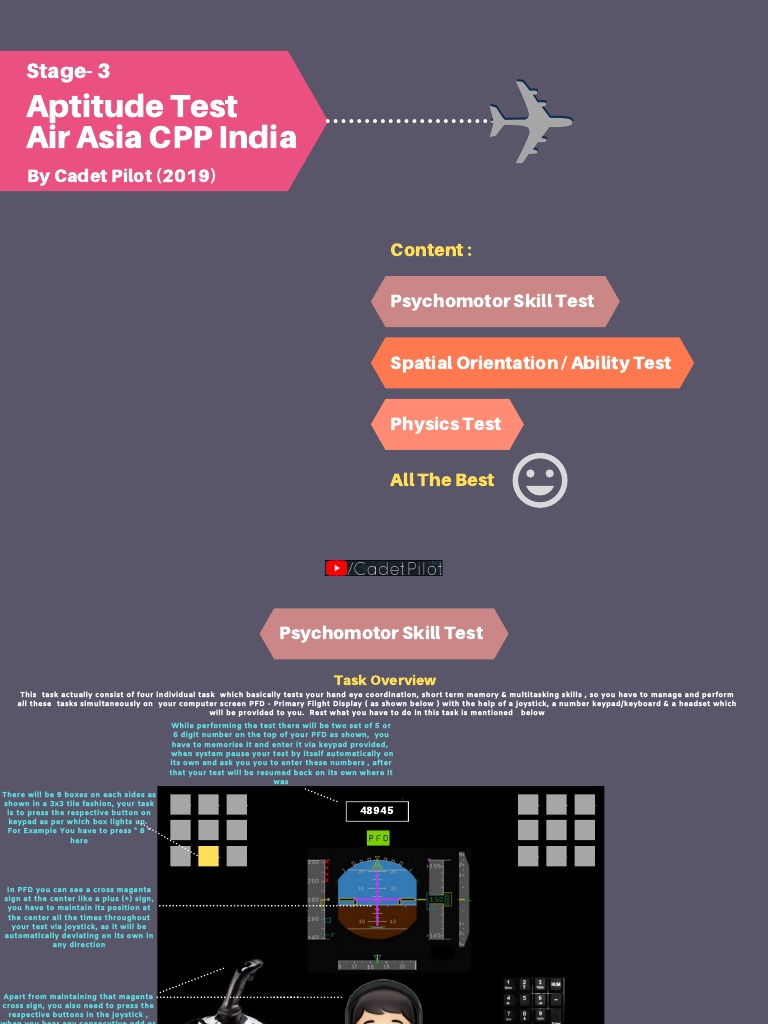 Pilot Aptitude Test Overview | PDF | Test (Assessment) | Neuropsychology