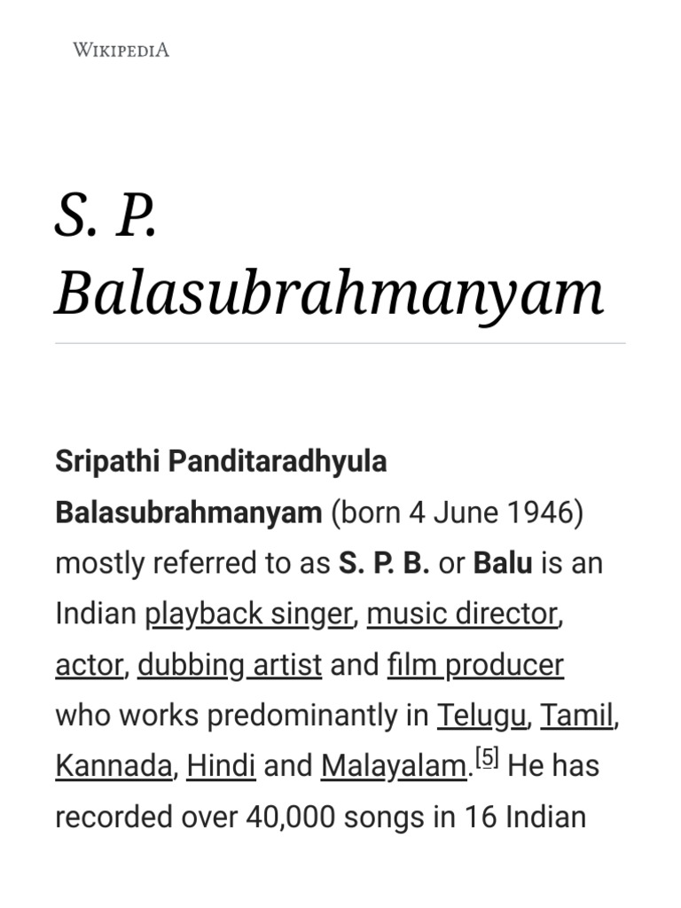 SPB Hit List | PDF | Cinema Of India | Entertainment (General)