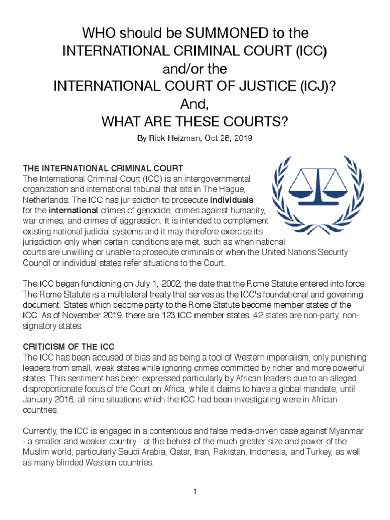 What Is The ICC and ICJ? | PDF | International Criminal Court | Public Law