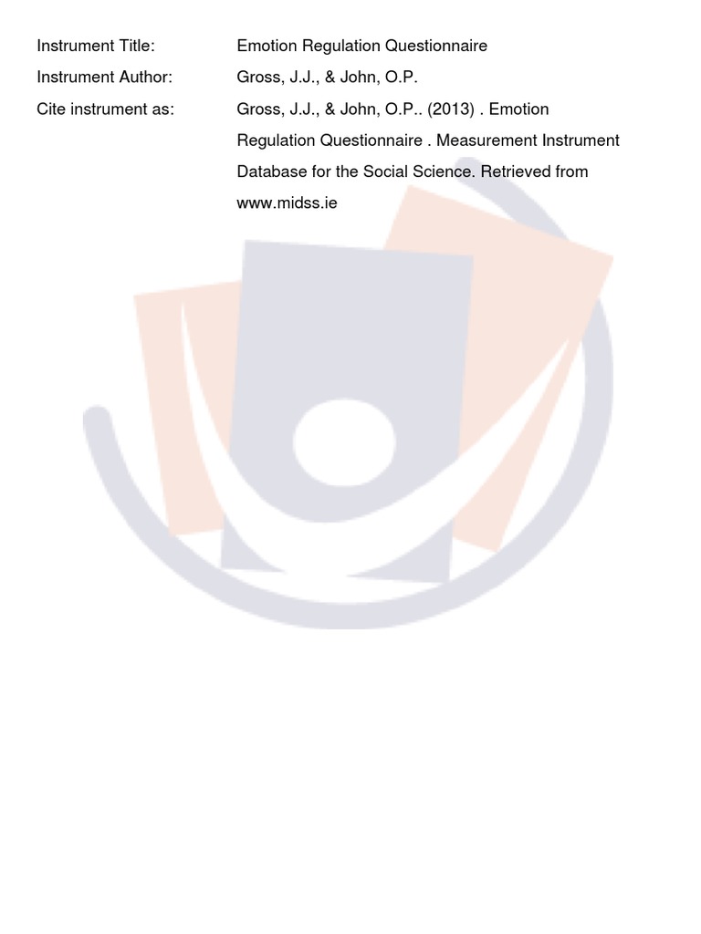 Erq PDF | PDF | Emotional Self Regulation | Emotions