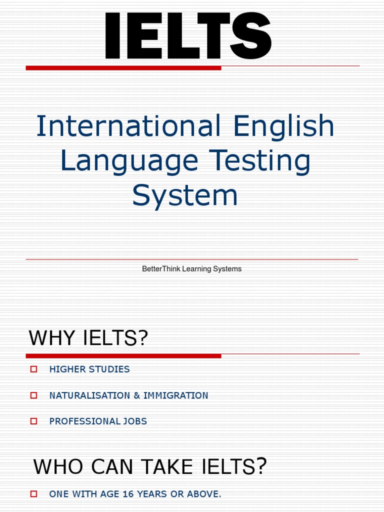 An Overview of the International English Language Testing System (IELTS ...