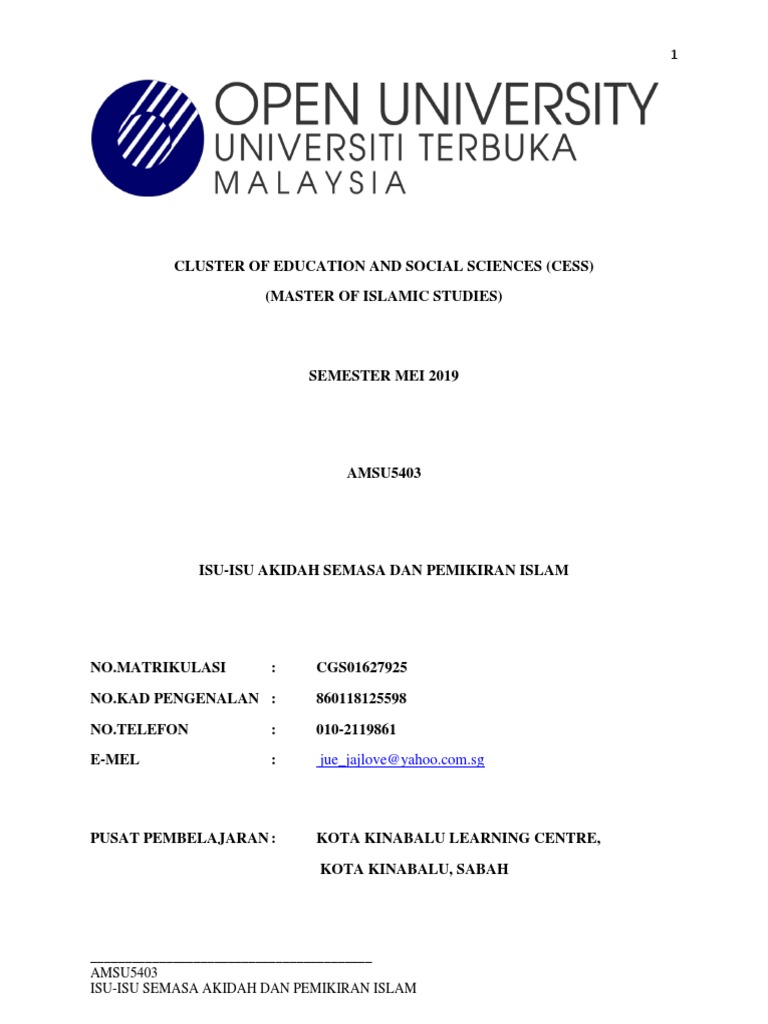 Assignment Amsu 5403 | PDF