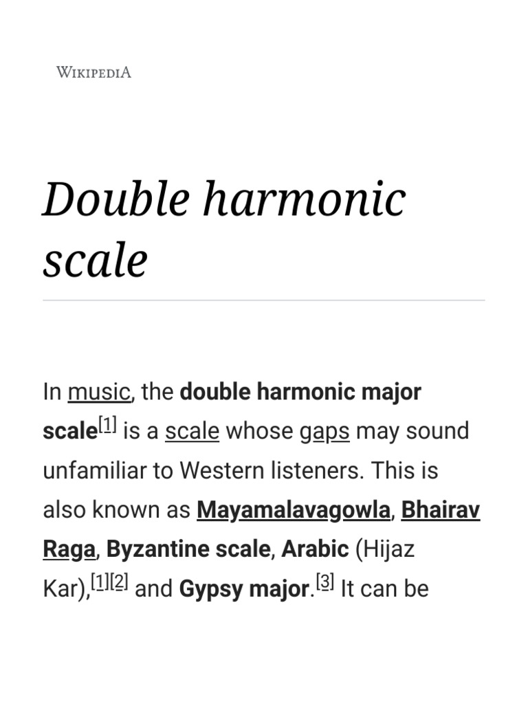 Double Harmonic Scale Explained | PDF | Musicology | Melody