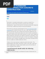Formwork Design Calculation | PDF | Concrete | Pressure