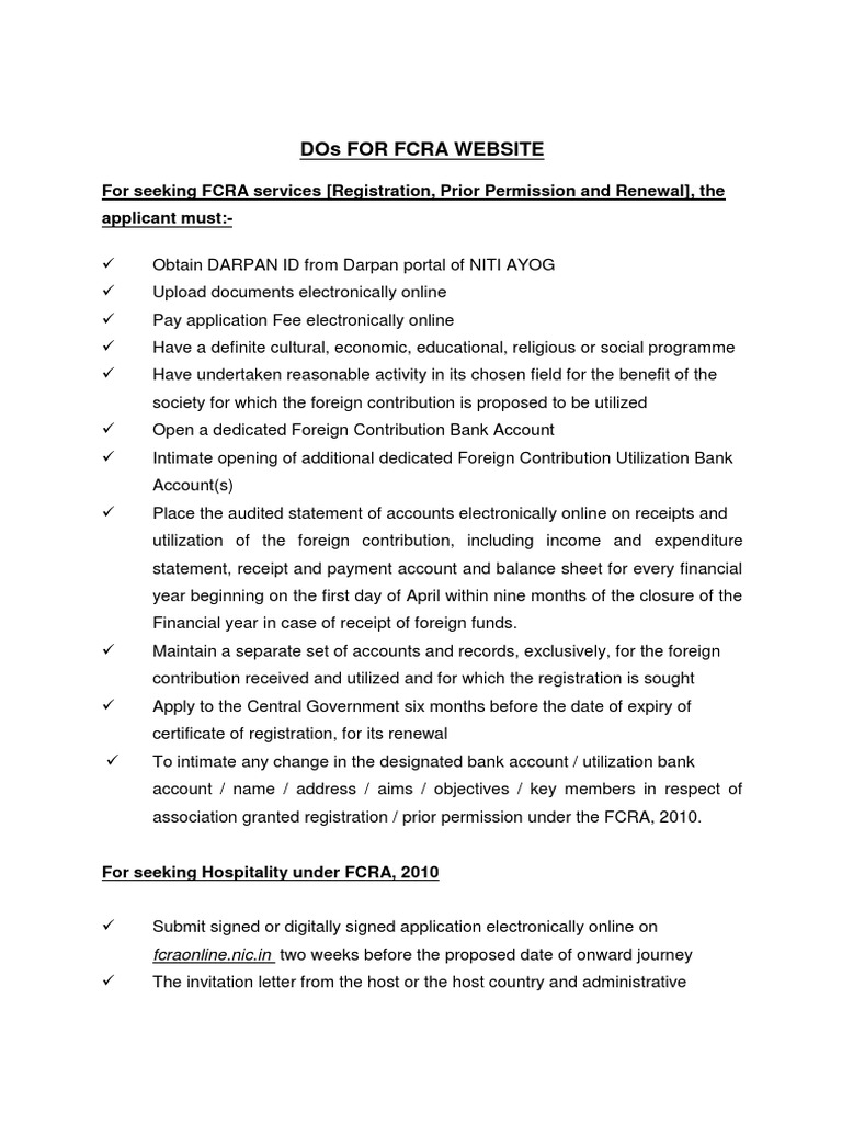 FCRA | PDF | Receipt | Banks