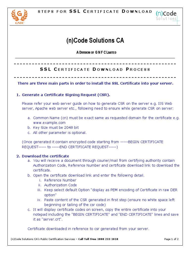 SSL Certificate Download Process | PDF | Public Key Certificate ...