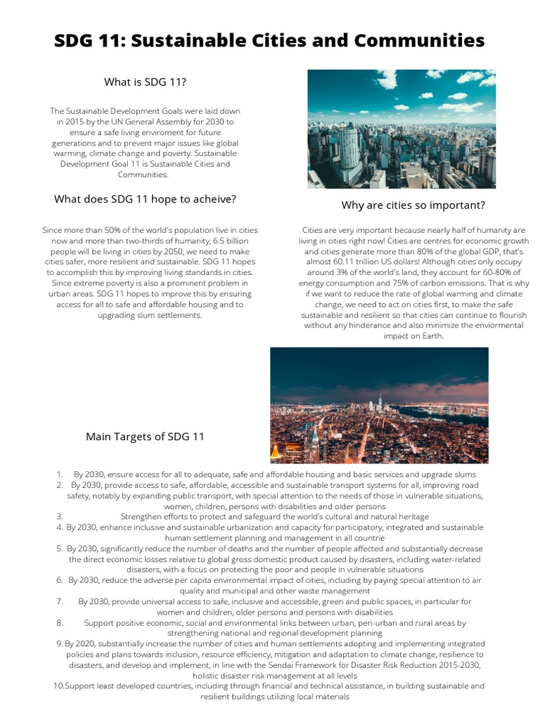 SDG 11: Goals for Sustainable Cities | PDF | Sustainability | Change