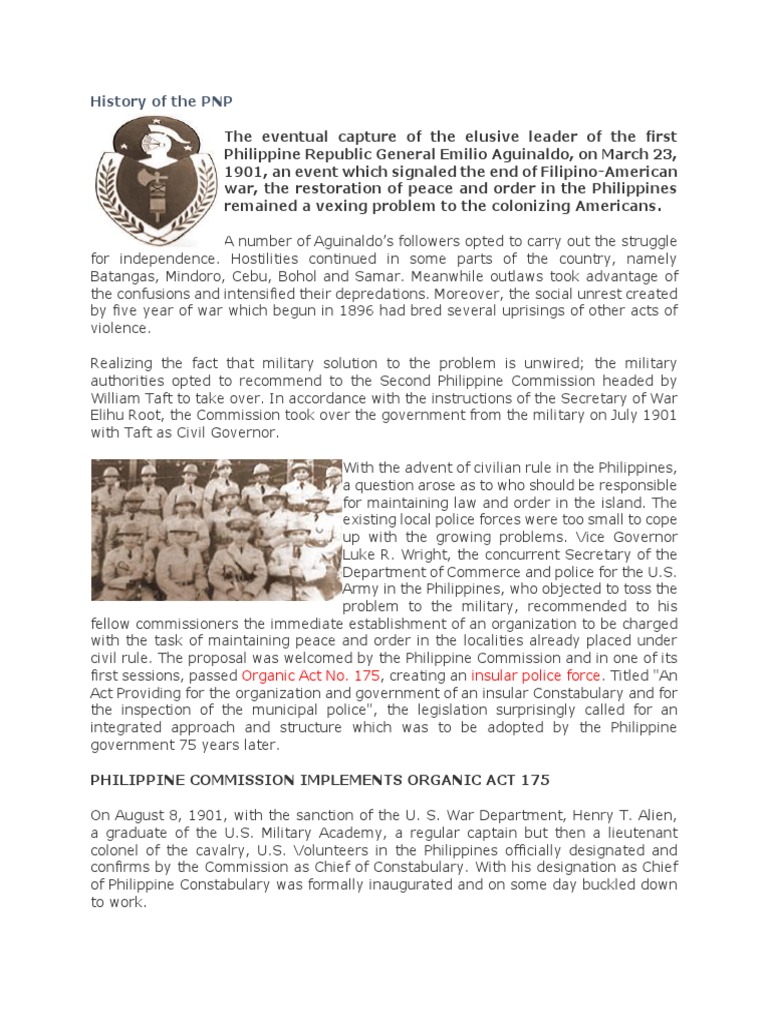 History of Philippine National Police | PDF | Philippines | Government