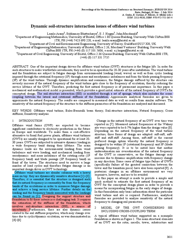 Estimating Natural Frequency of OWTs | PDF | Bending | Equations