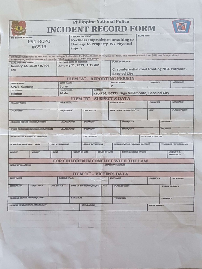 Sample PH Police Report | PDF