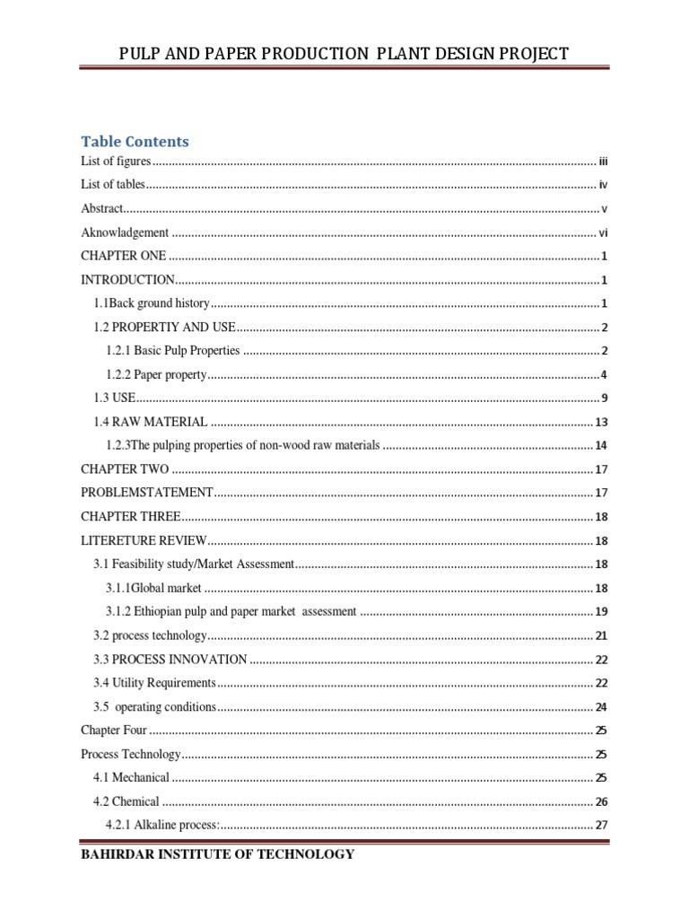 Pulp & Paper Plant Design Project | PDF | Pulp (Paper) | Paper