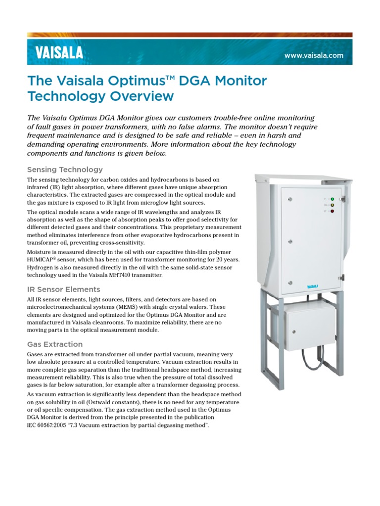 Vaisala Optimus DGA Technology Note PDF | PDF | Infrared | Sensor