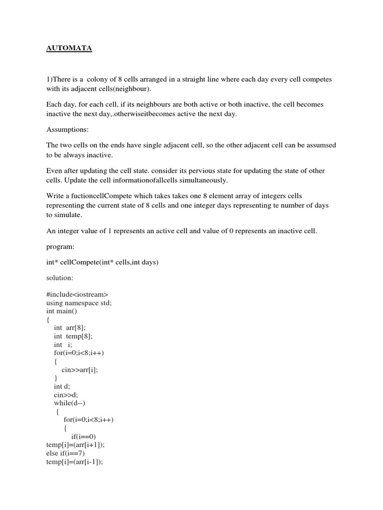 Automata Problem Solution Updated | PDF | Theoretical Computer Science | Software Engineering