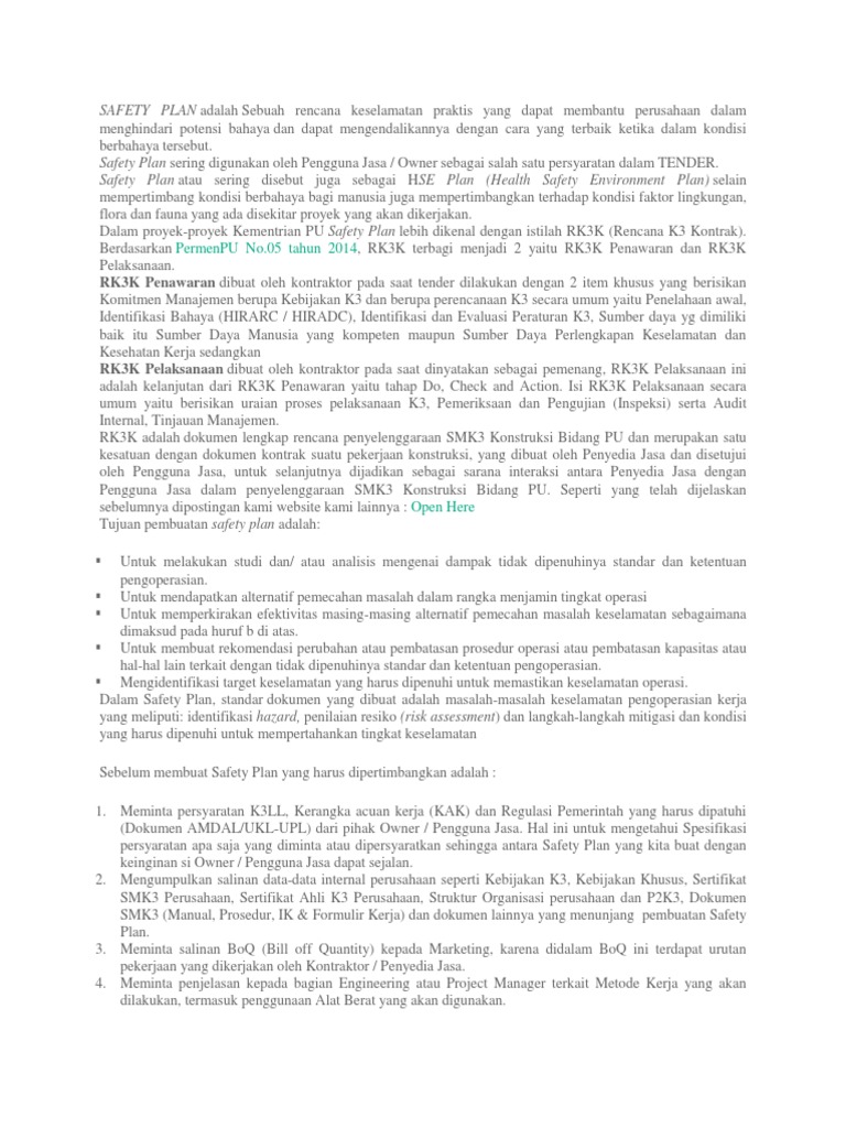 Safety Plan Pdf