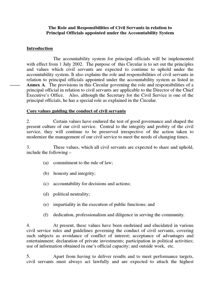 e | PDF | Civil Service | Integrity