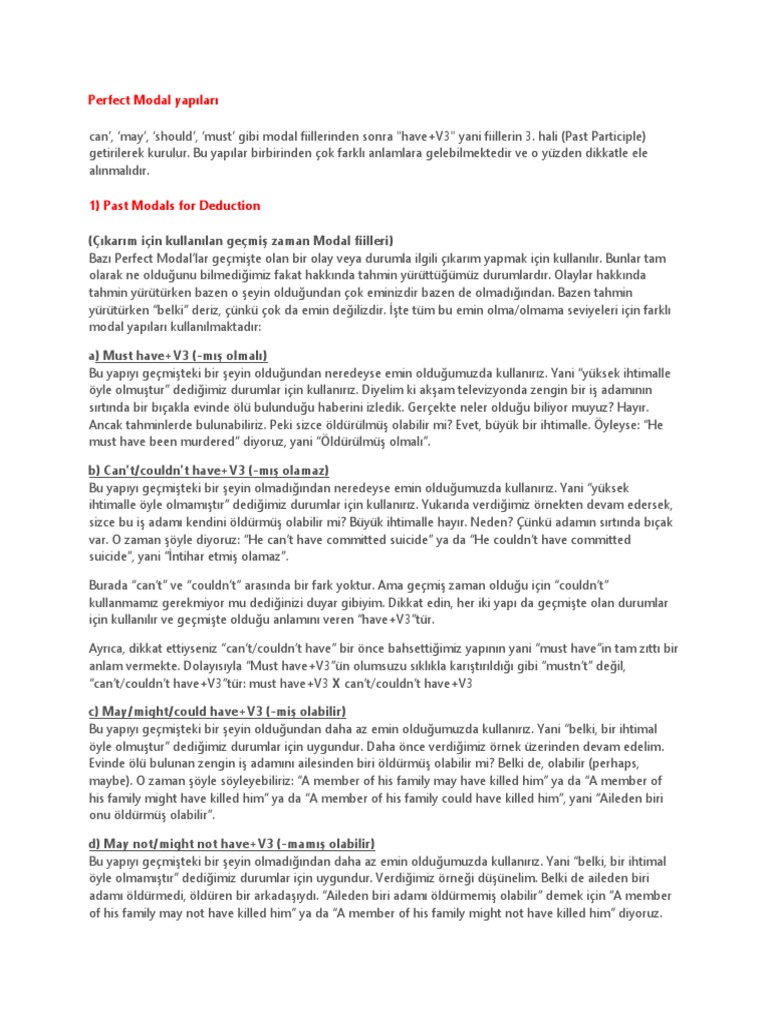 Perfect Modal Yapıları | PDF