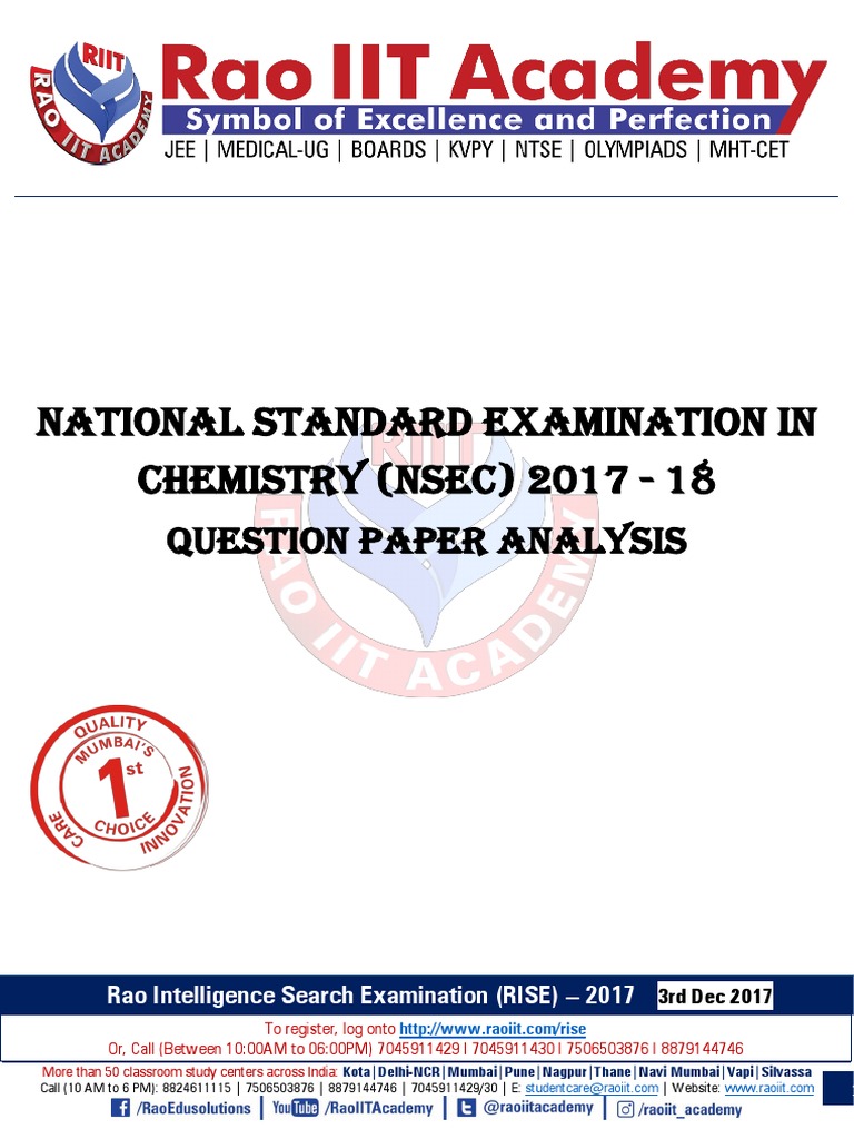 NSEC Analysis - New PDF | PDF | Inorganic Chemistry | Organic Chemistry