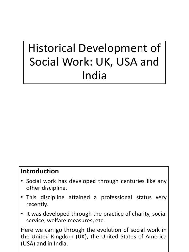 Historical Development of Social Work | PDF | Social Work | Charitable ...