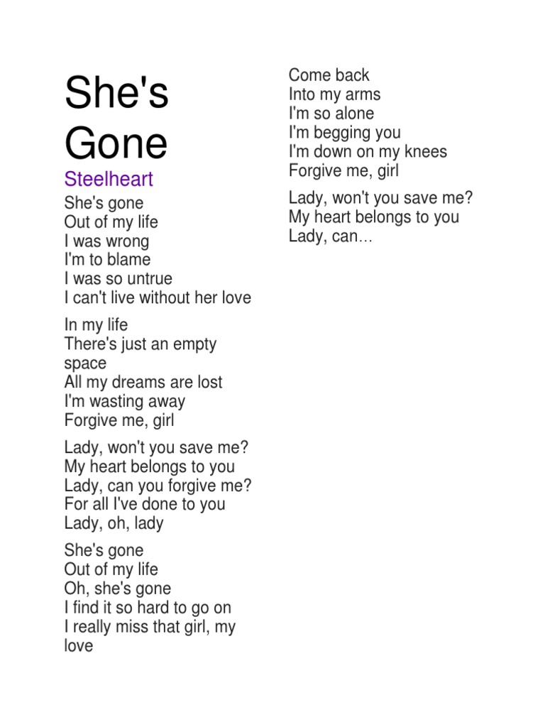 She's Gone: A Heartfelt Plea | PDF