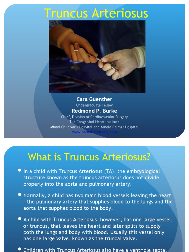 Repair of Truncus Arteriosus | PDF | Cardiac Surgery | Heart