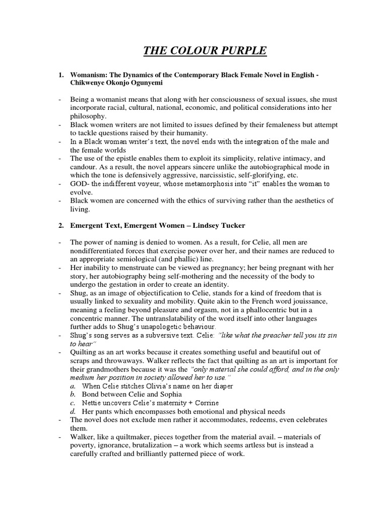 The Colour Purple | PDF | Human Sexuality | Sex