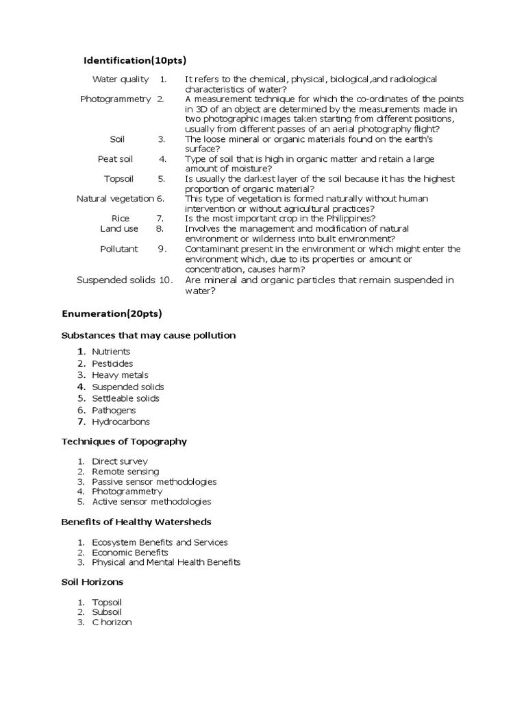 EXAM (Hydrology) | PDF | Soil | Drainage Basin