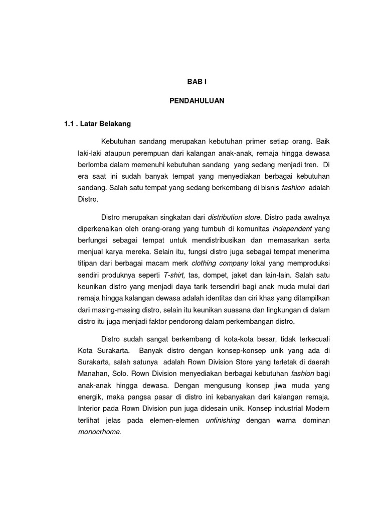 Desain Interior Distro Rown Division | PDF