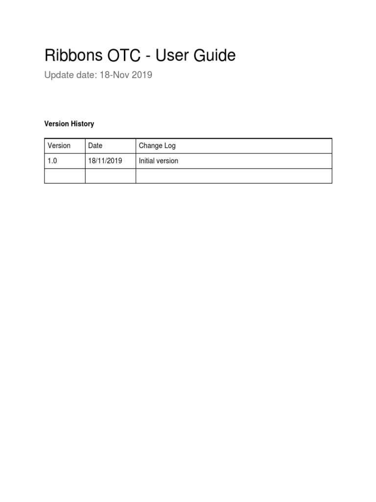 Ribbons OTC V1.0 - User Guide (En) | PDF | Cryptocurrency | Bitcoin