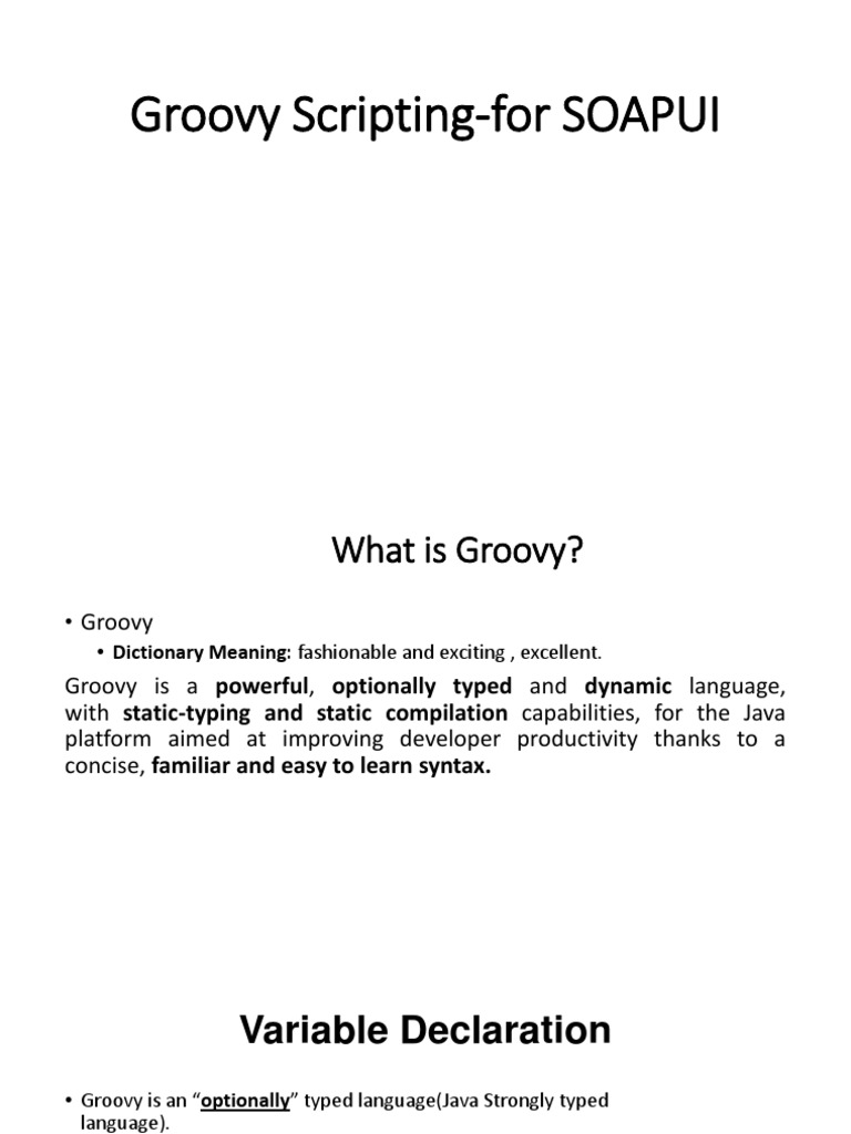 SOAPUI - Groovy Scripting | PDF | Variable (Computer Science) | Scope (Computer Science)