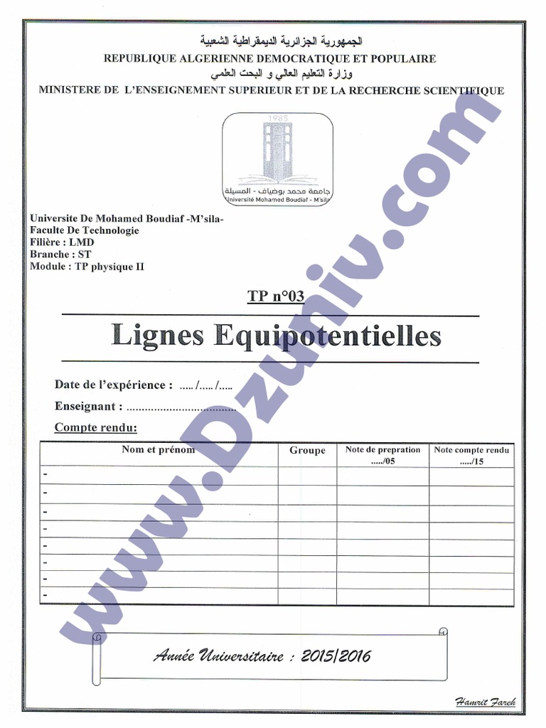 TP Physique + Compte Rendu - TP3 | PDF