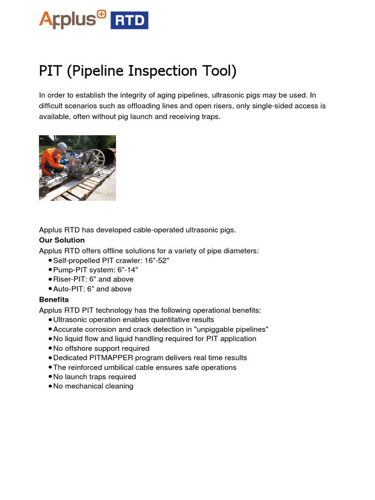 PIT (Pipeline Inspection Tool) | PDF