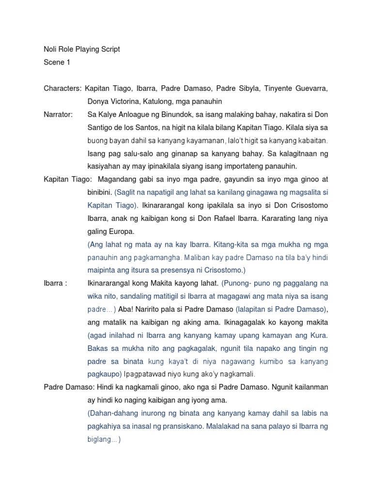 Noli Role Playing Script Revised | PDF