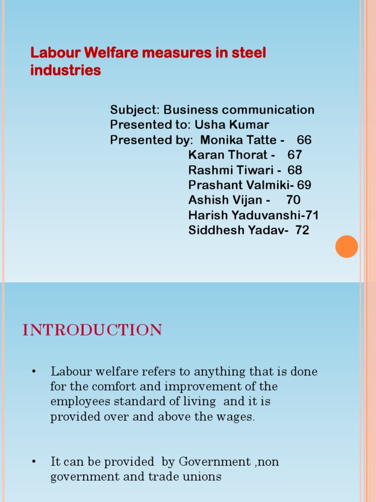 Labour Welfare in Tata Steel Industries | PDF | Employment ...