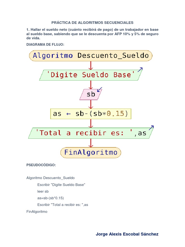Práctica de Algoritmos Secuenciales | PDF | Algoritmos | Geometría ...