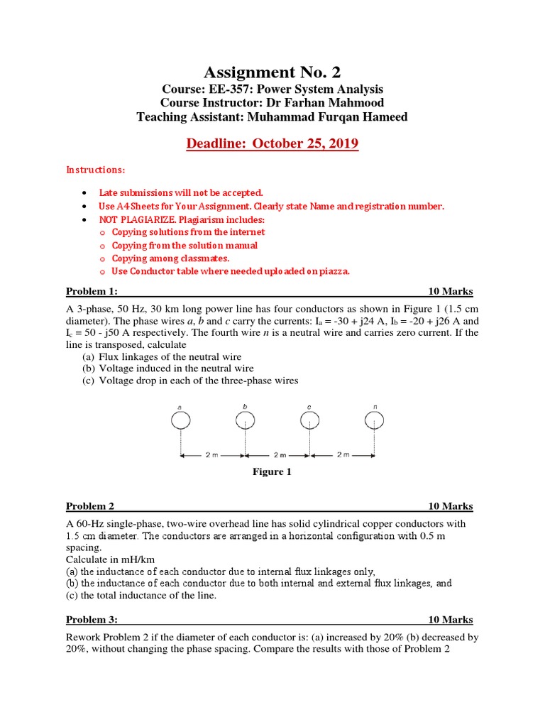 Assignment No.2 | PDF | Electric Power Transmission | Inductance