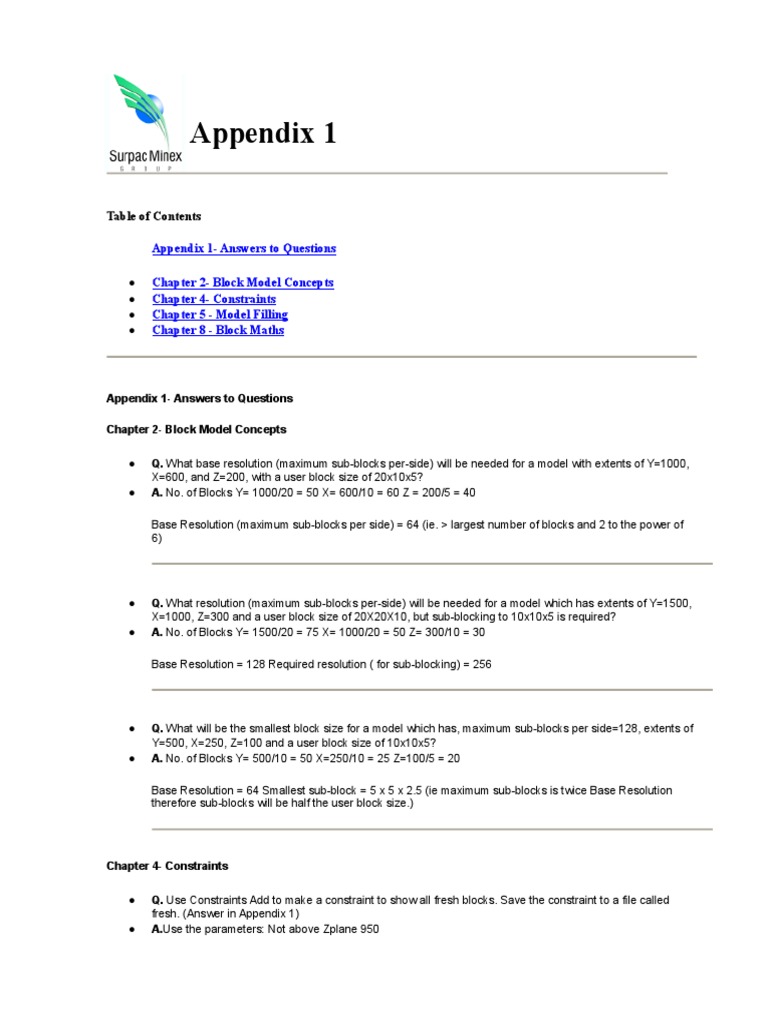 Surpac Appendix 1 | PDF | Areas Of Computer Science | Computing