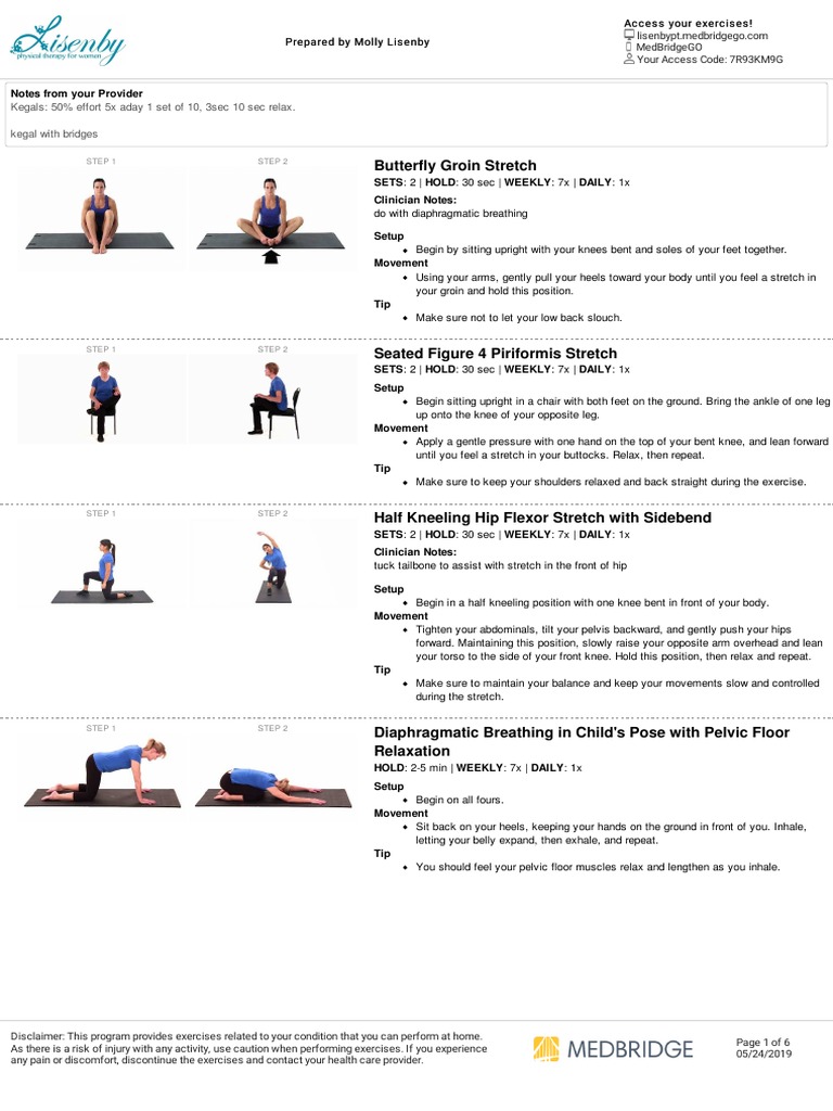 Home Exercise Program and Stretching Routine for Pelvic Floor ...