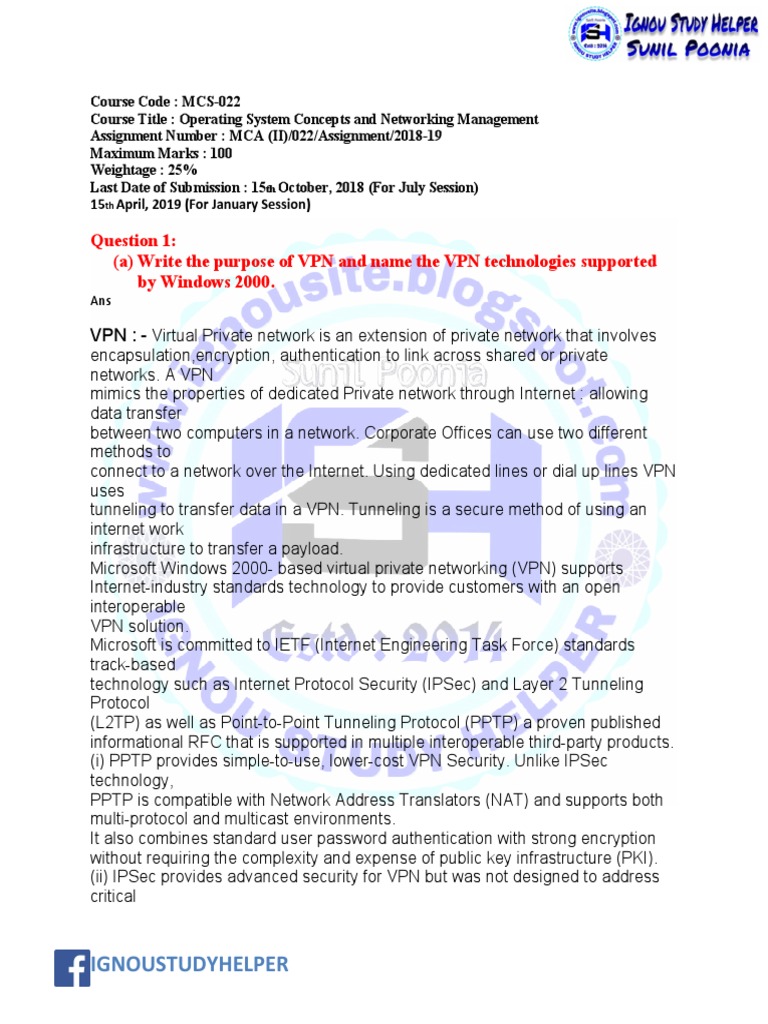 MCS-022 2018-19 PDF | PDF | Domain Name System | Network Topology