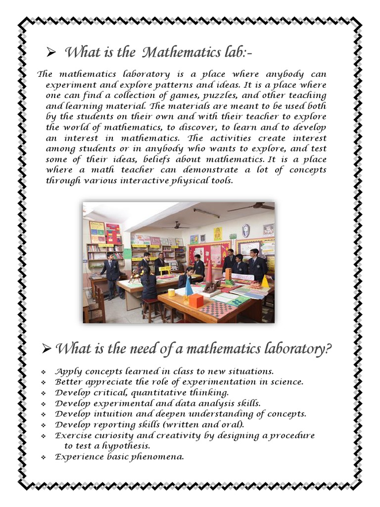 Exploring the Role and Benefits of Mathematics Laboratories in ...