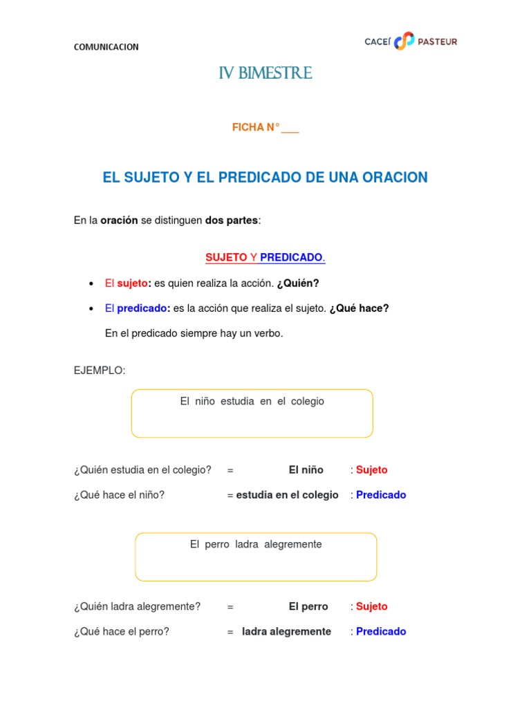 Sujeto y Predicado | PDF | Predicado (Gramática) | Asunto (gramática)