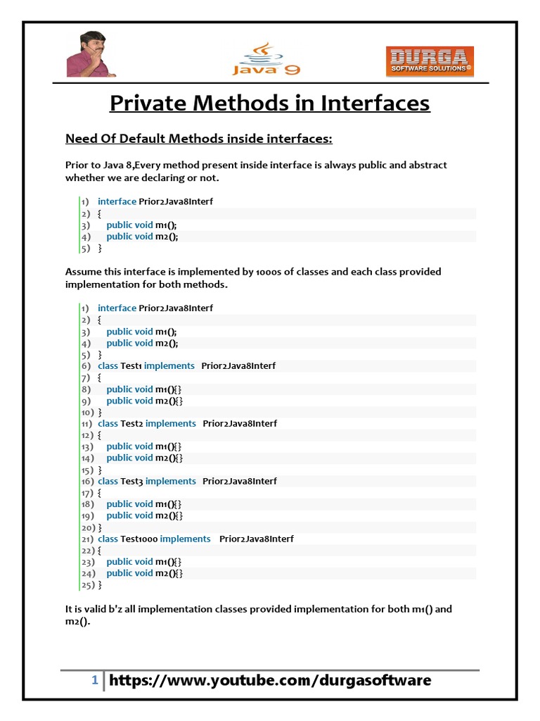 1.1 Private Methods in Interfaces PDF | PDF | Method (Computer ...