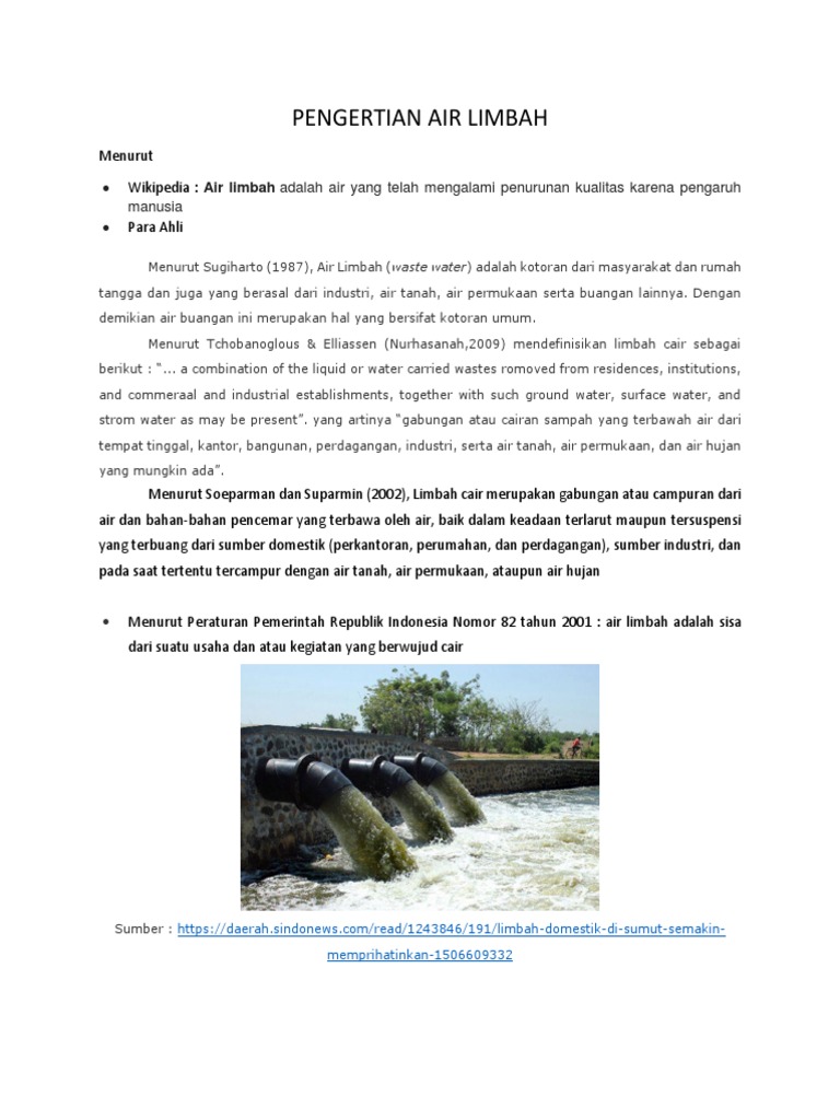Pengertian Air Limbah | PDF